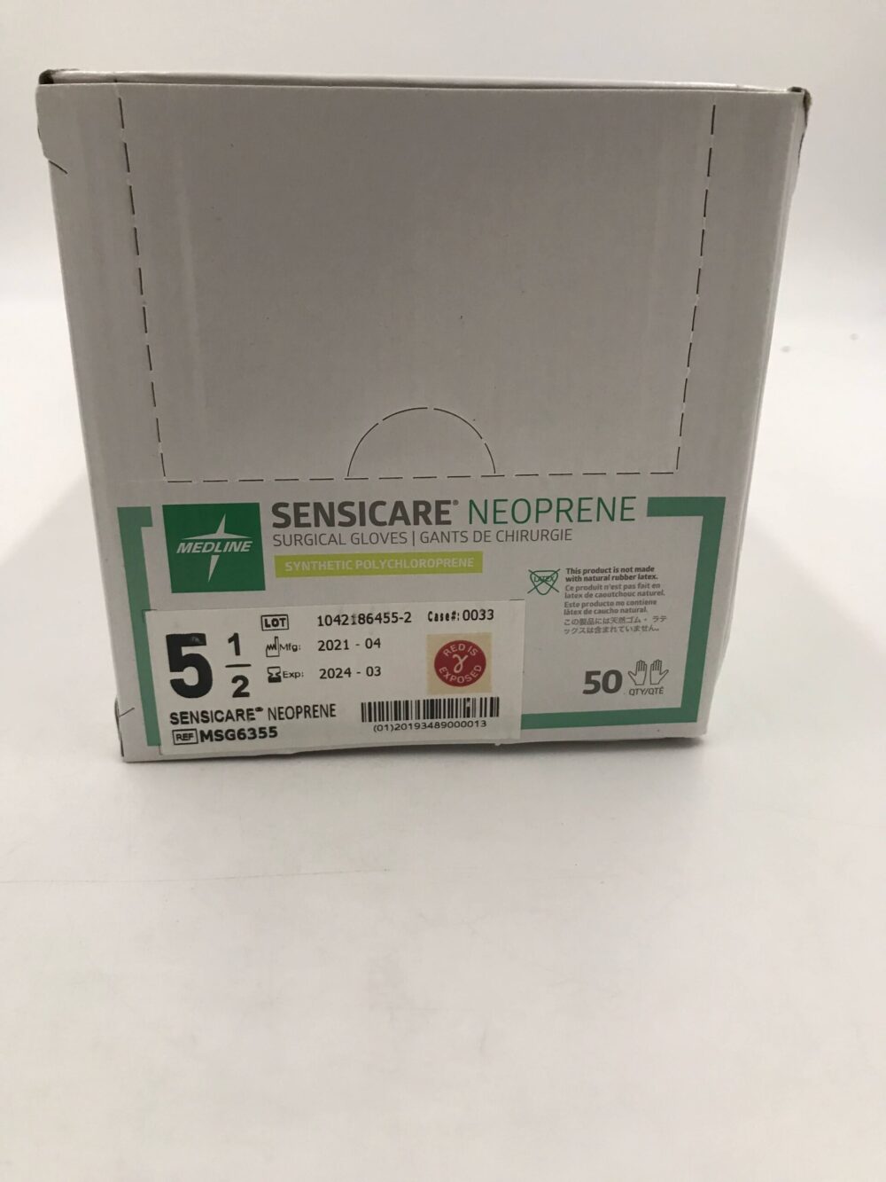 MEDLINE MSG6355 Sensicare Neoprene Surgical Gloves 5 1/2 (50/Box) – GB ...