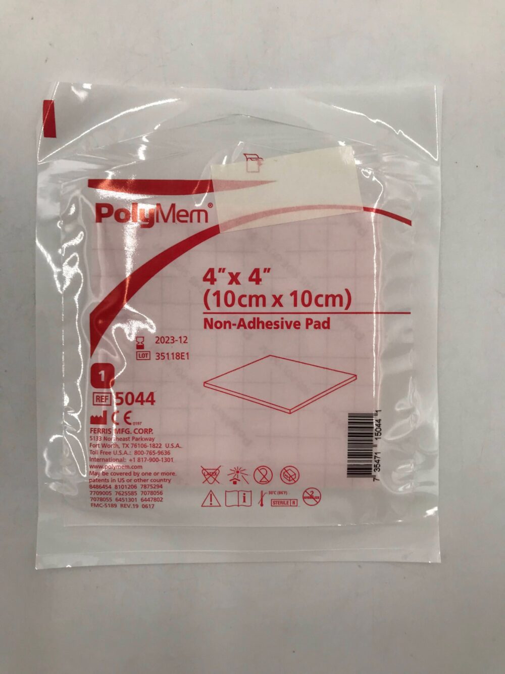 FERRIS 5044 PolyMem Non-Adhesive Pad 10cm x 10cm (15/Box) - GB TECH USA