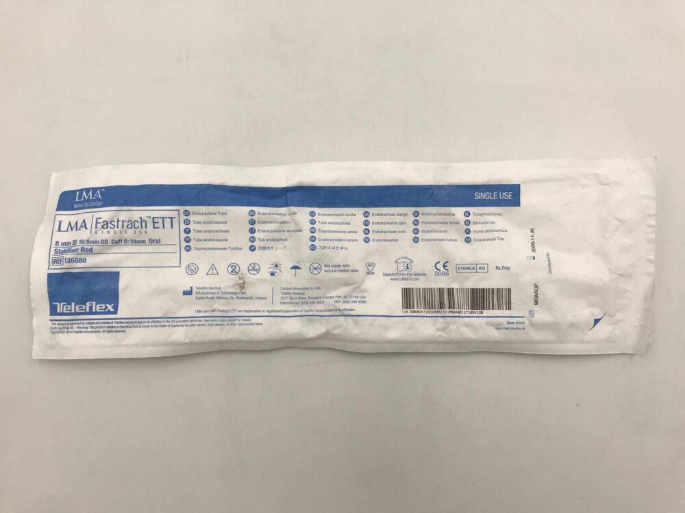 TELEFLEX 136080 LMA Fastrach ETT Single Use Endotracheal Tube 24mm(X ...
