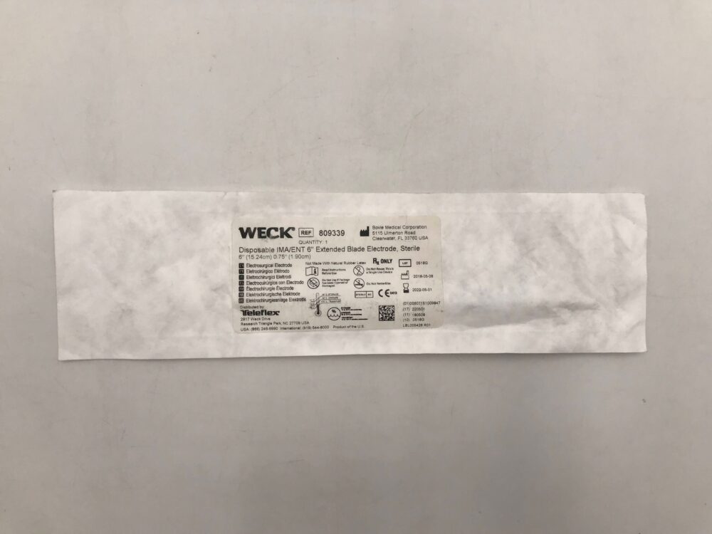 TELEFLEX 809339 Weck Disposable IMA/ENT Extended Blade Electrode 6in (X ...
