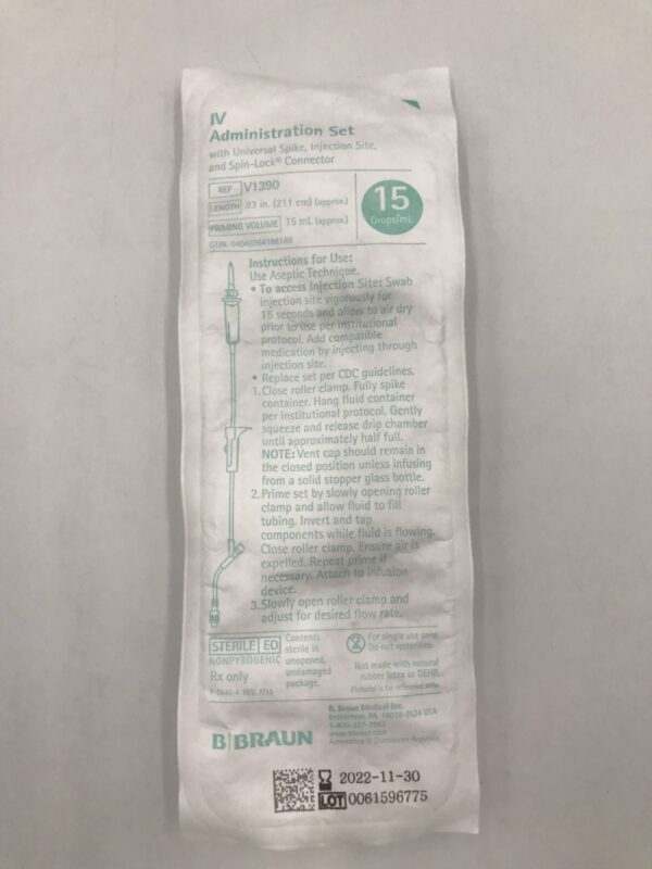 Braun V1390 IV Administration Set w/Universal Spike Injection Site and ...