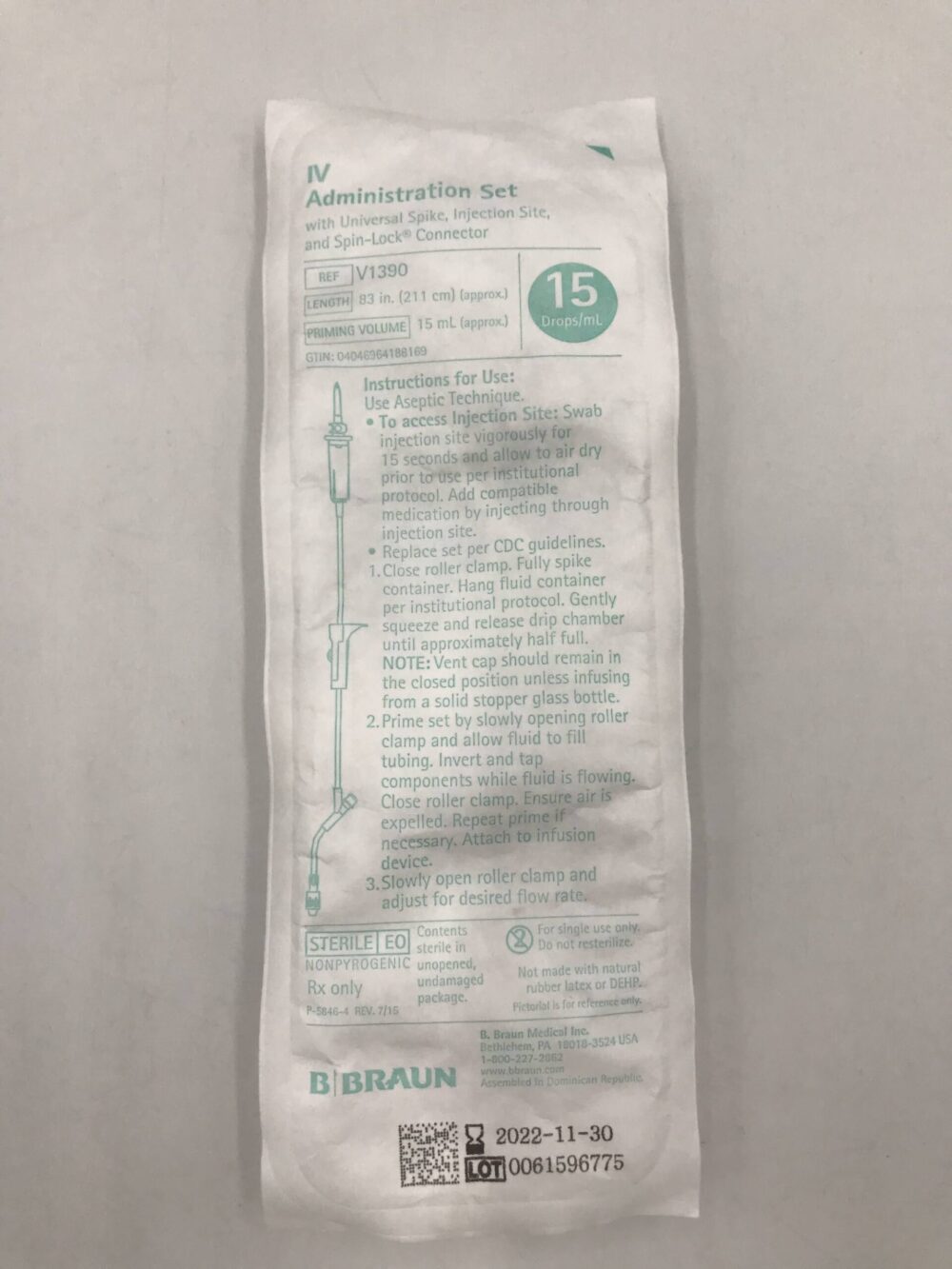 Braun V1390 IV Administration Set w/Universal Spike Injection Site and ...