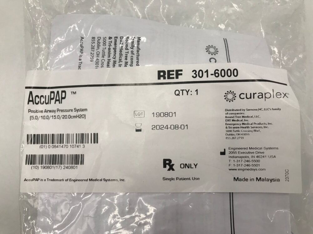 Curaplex 301-6000 Accupap Positive Airway Pressure System – GB TECH USA