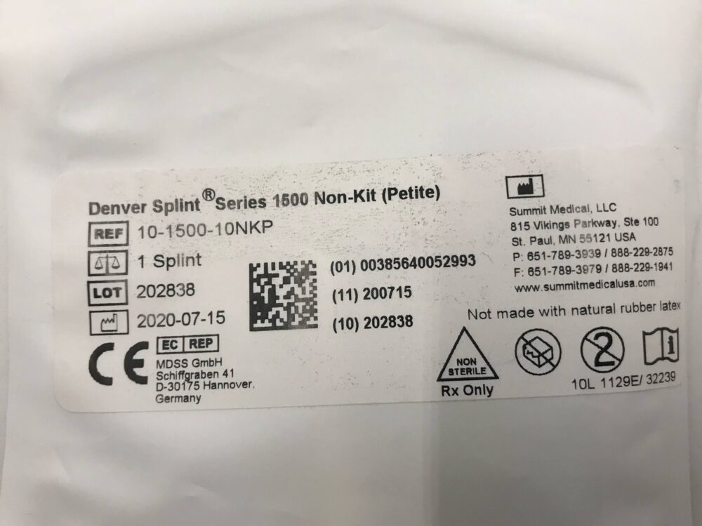 Summit Medical 10-1500-10NKP Denver Splint Series 1500 Non-Kit (Petite ...