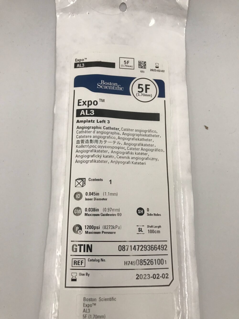 Boston Scientific 08526100 Expo AL3 Amplatz Left 3 Angiographic ...