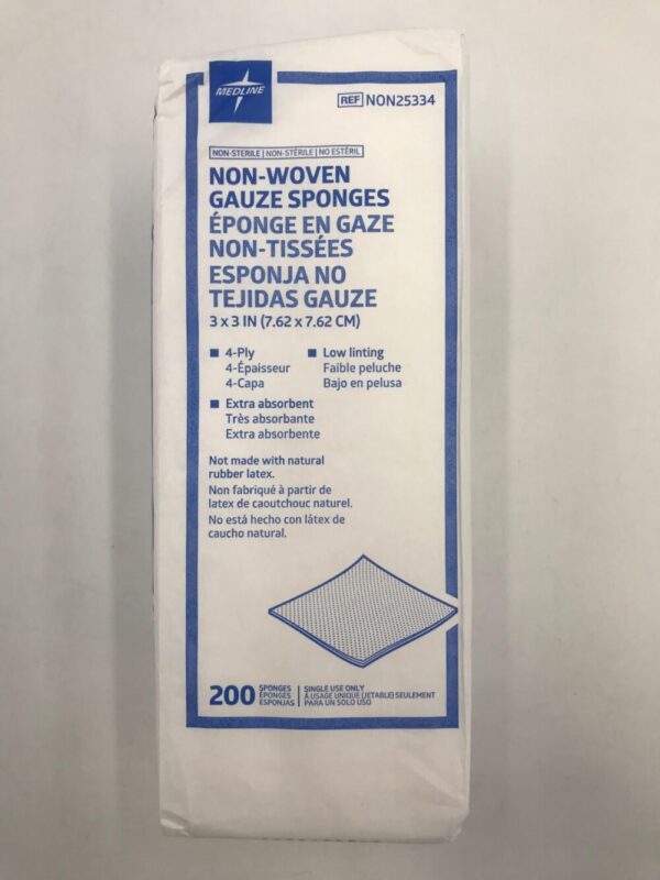 Medline NON25334 Non-Woven Gauze Sponges 3 x 3in 4Ply Low Linting Extra ...