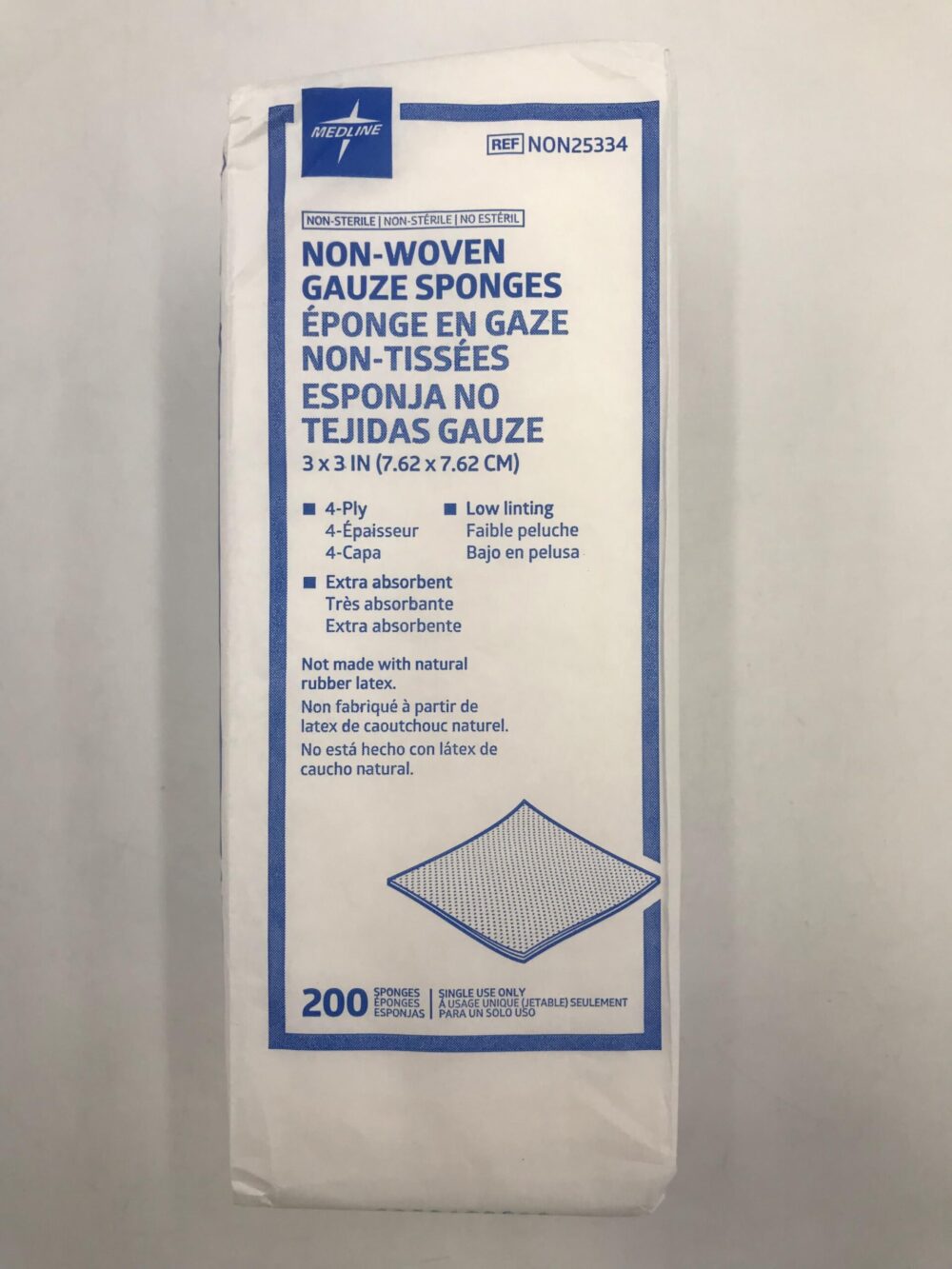 Medline NON25334 Non-Woven Gauze Sponges 3 x 3in 4Ply Low Linting Extra ...