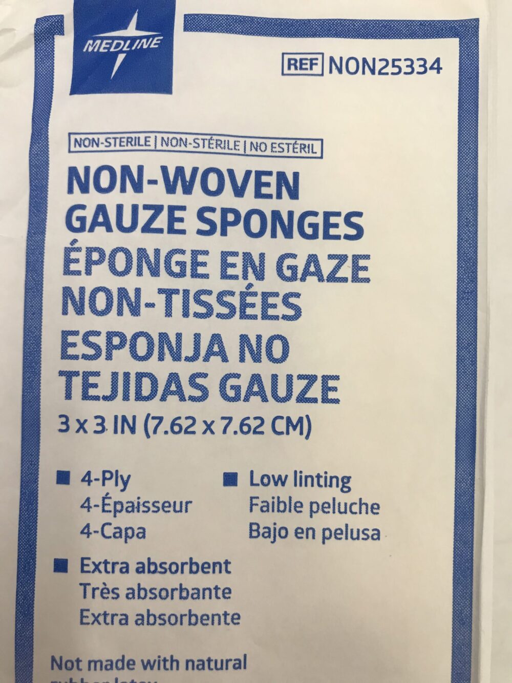 Medline NON25334 Non-Woven Gauze Sponges 3 x 3in 4Ply Low Linting Extra ...