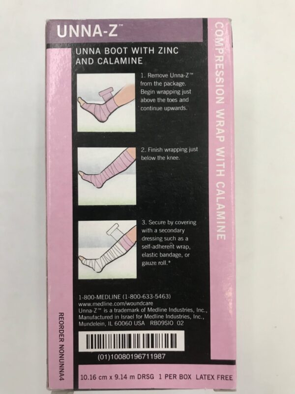 Medline NONUNNA4 UNNA-Z Unna Boot with Zinc and Calamine 4in x 10yds ...