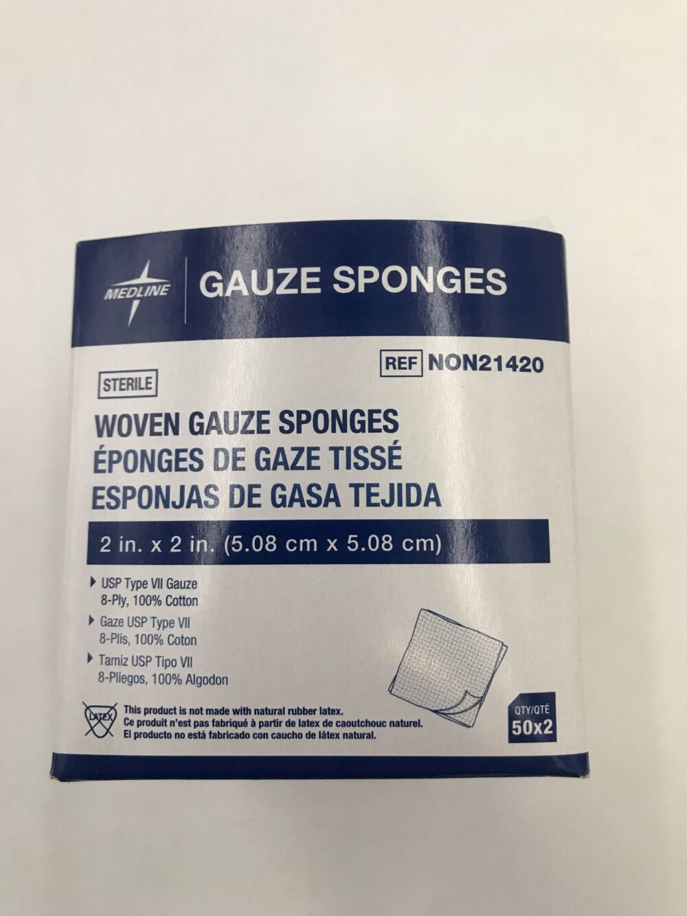 Medline NON21420 Gauze Sponges Woven Sponges 2in x 2in 8-Ply 100% ...