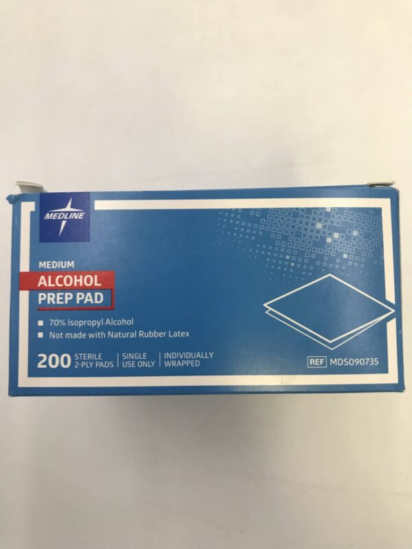 Medline MDS090735 Medium Alcohol Prep Pad 70% Isopropyl Alcohol (200 ...