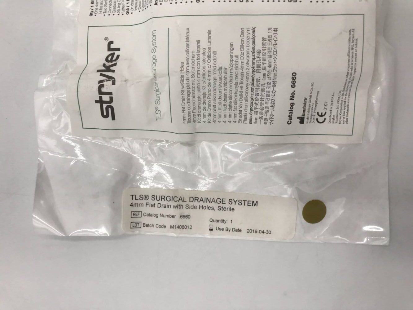 STRYKER 6660 TLS Surgical Drainage System, 4mm Flat Drain w/ Side Holes ...