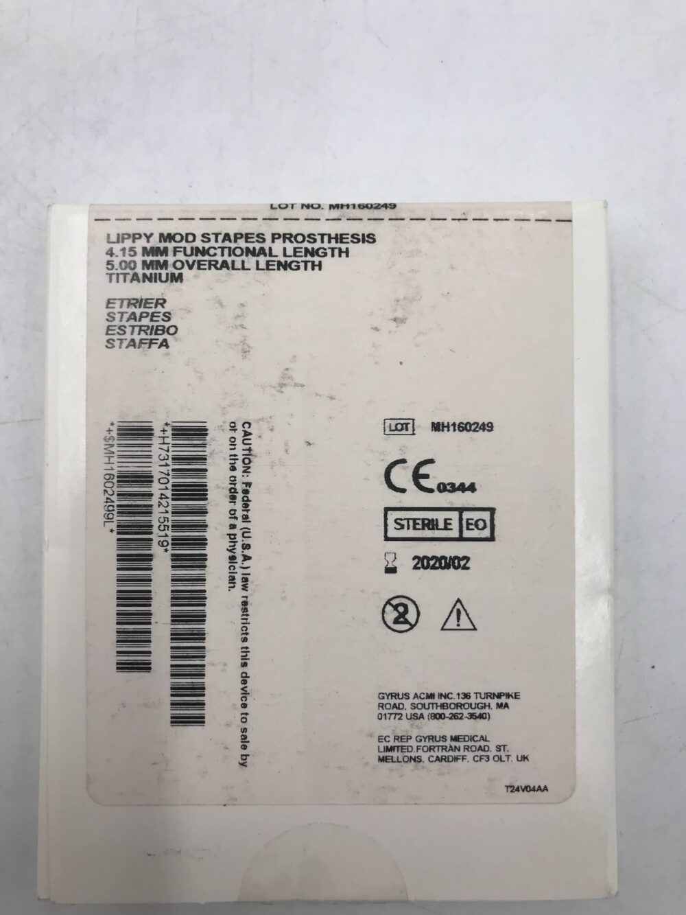 Gyrus 70142155 Lippy Mod Staples Prosthesis 4.15mm (X) - GB TECH USA