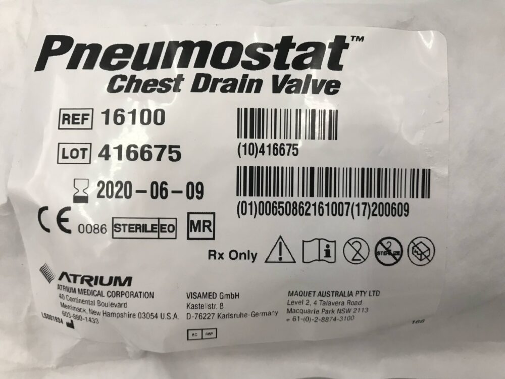 Atrium 16100 Pneumostat Chest Drain Valve (X) – GB TECH USA