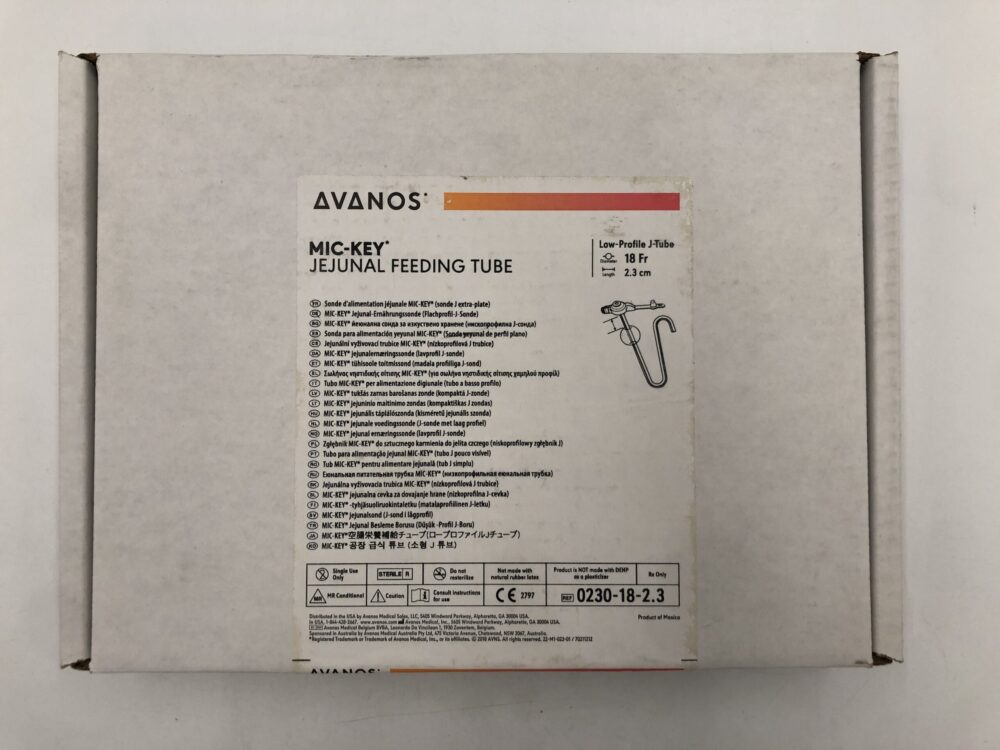 Avanos 0230-18-2.3 Mic-Key* Jejunal Feeding Tube Low-Profile J-Tube ...