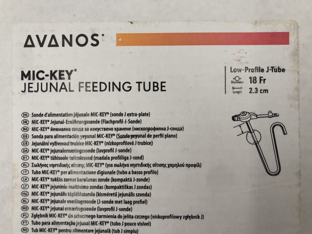 Avanos 0230-18-2.3 Mic-Key* Jejunal Feeding Tube Low-Profile J-Tube ...