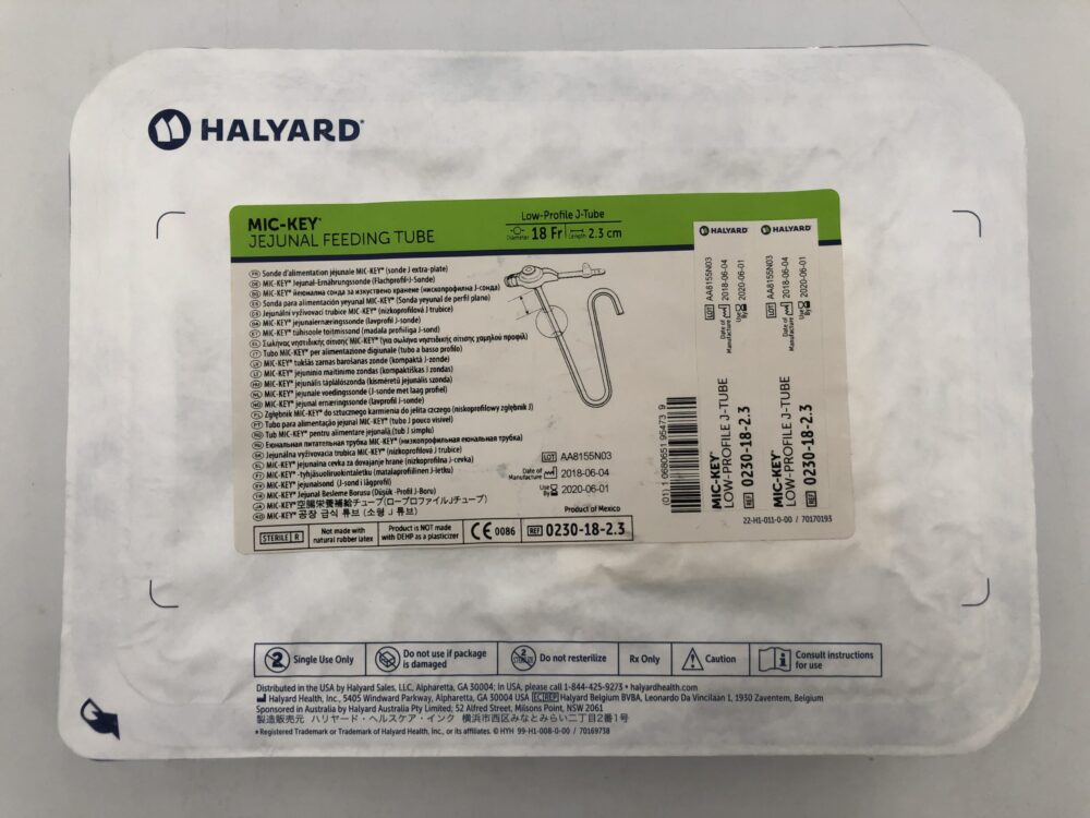 Halyard 0230-18-2.3 Mic-Key* Jejunal Feeding Tube Low-Profile J-Tube ...