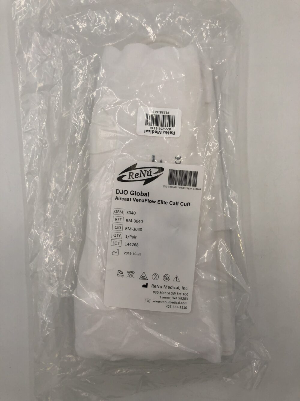 ReNú Medical RM-3040 DJO Global Aircast VenaFlow Elite Calf Cuff - GB ...