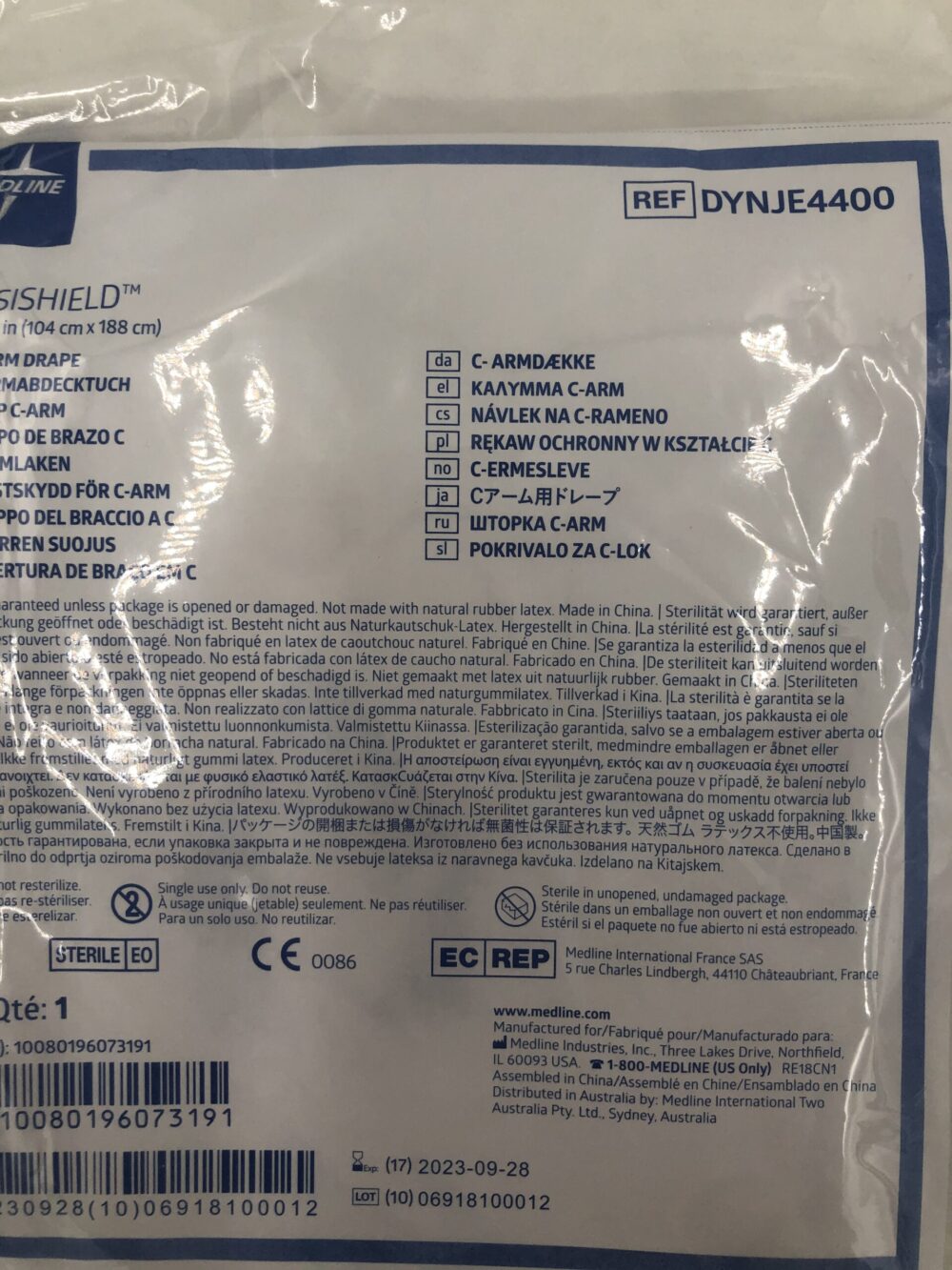 MEDLINE DYNJE4400 INVISISHIELD C-Arm Drape 41″ x 74″ – GB TECH USA