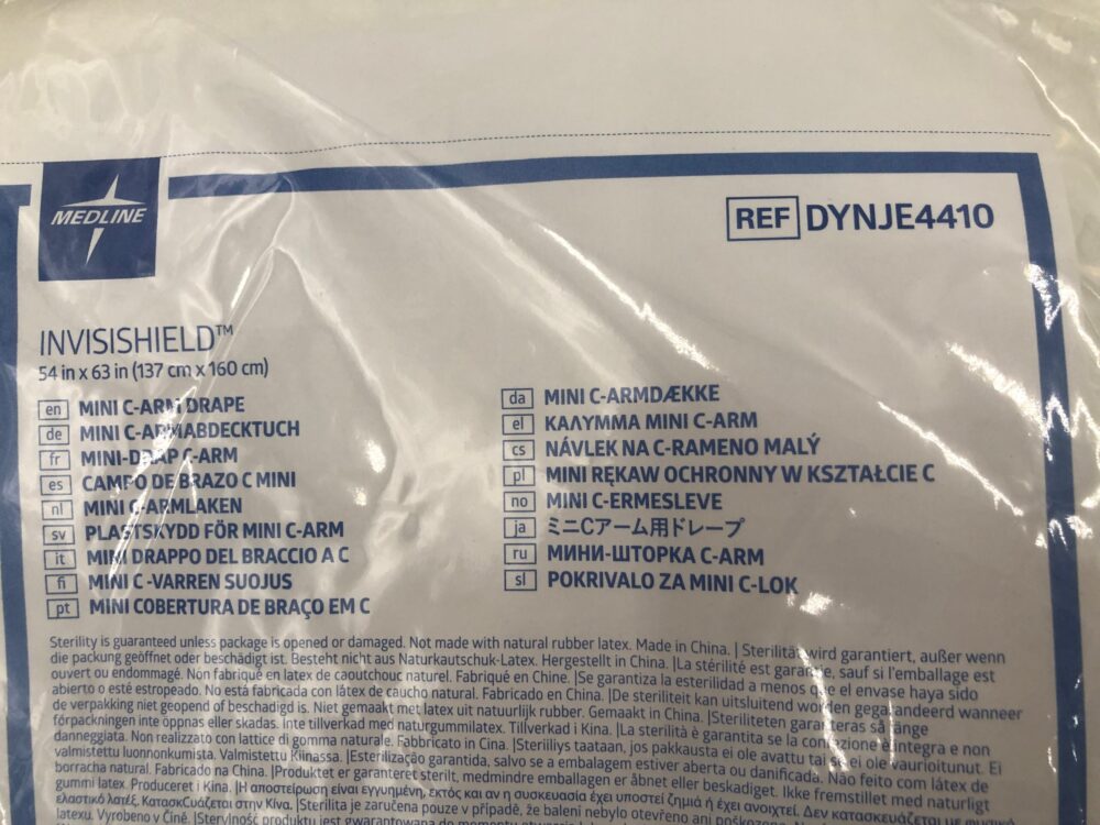 MEDLINE DYNJE4410 INVISISHIELD Mini C-Arm Drape 54″ x 63″ – GB TECH USA