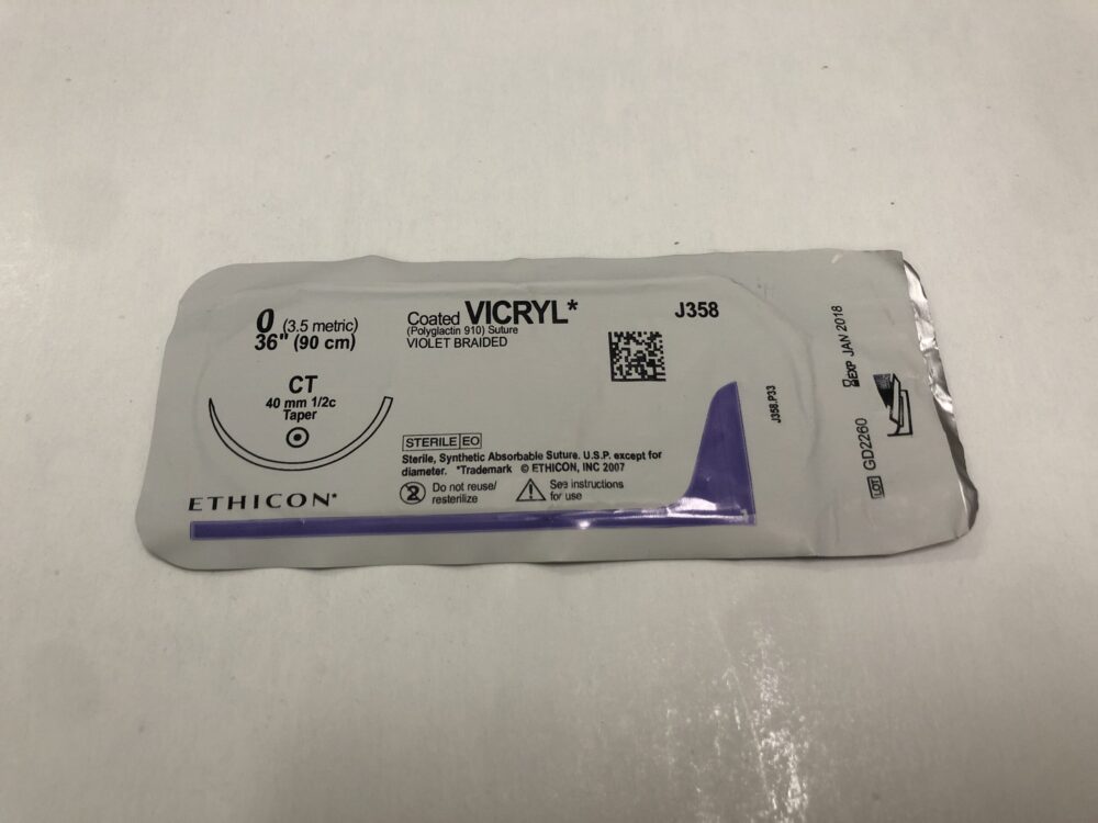 Ethicon J358 Vicryl 0 36″ Coated Violet Braided CT 40mm (X) - GB TECH USA