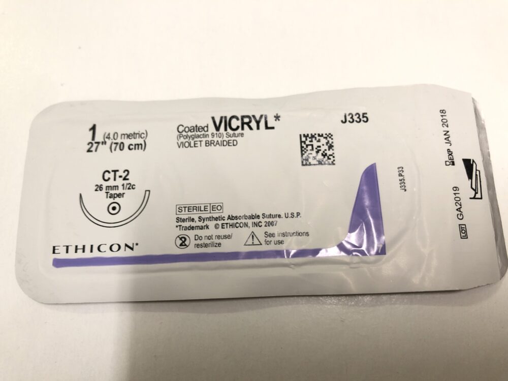 Ethicon J335 Vicryl Coated Suture Violet Braided 1 27″ CT-2 26mm Taper (X) – GB TECH USA