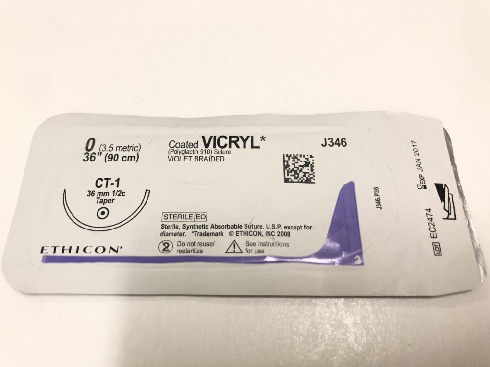 Ethicon J346 Vicryl Coated Suture Violet Braided 0 36″ CT-1 36mm Taper (X) - GB TECH USA