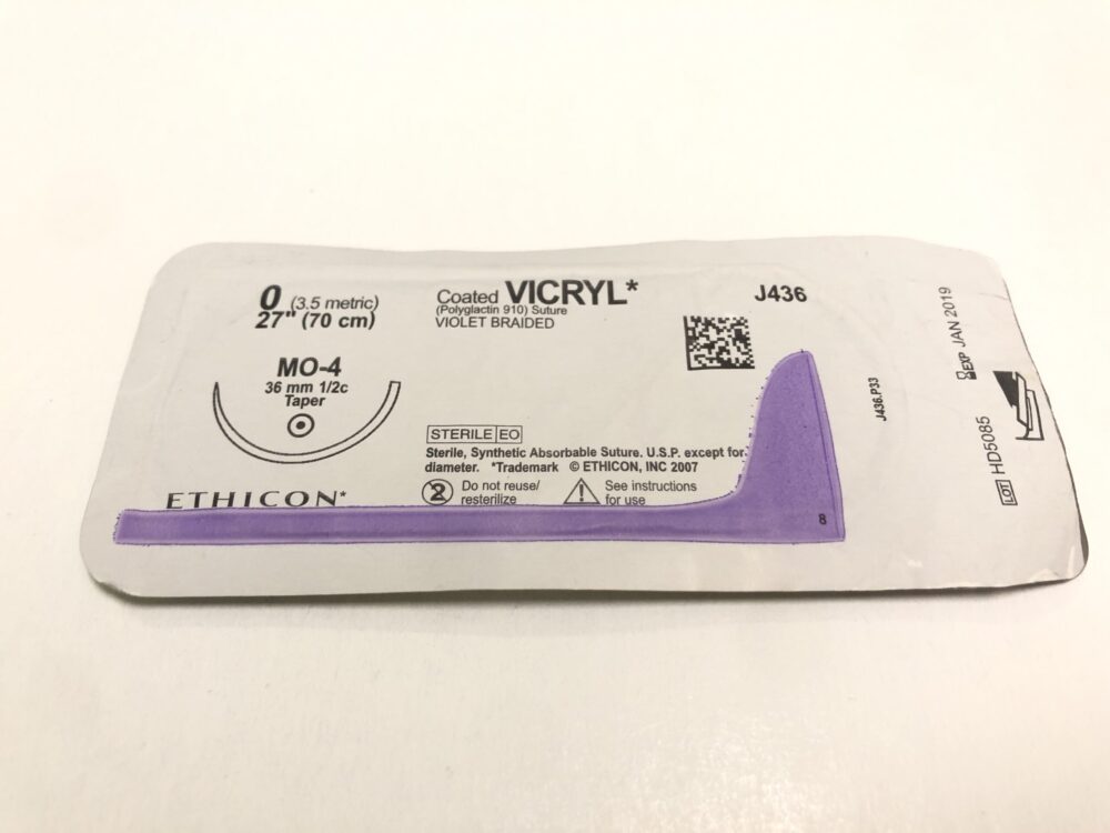 Ethicon J436 Vicryl Coated Suture Violet Braided 0 27" MO-4 36mm Taper ...
