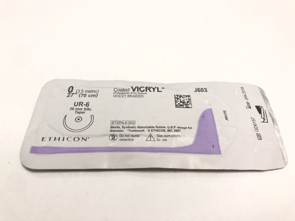 Ethicon J603 Vicryl Coated Suture Violet Braided 0 27″ UR-6 26mm Taper ...