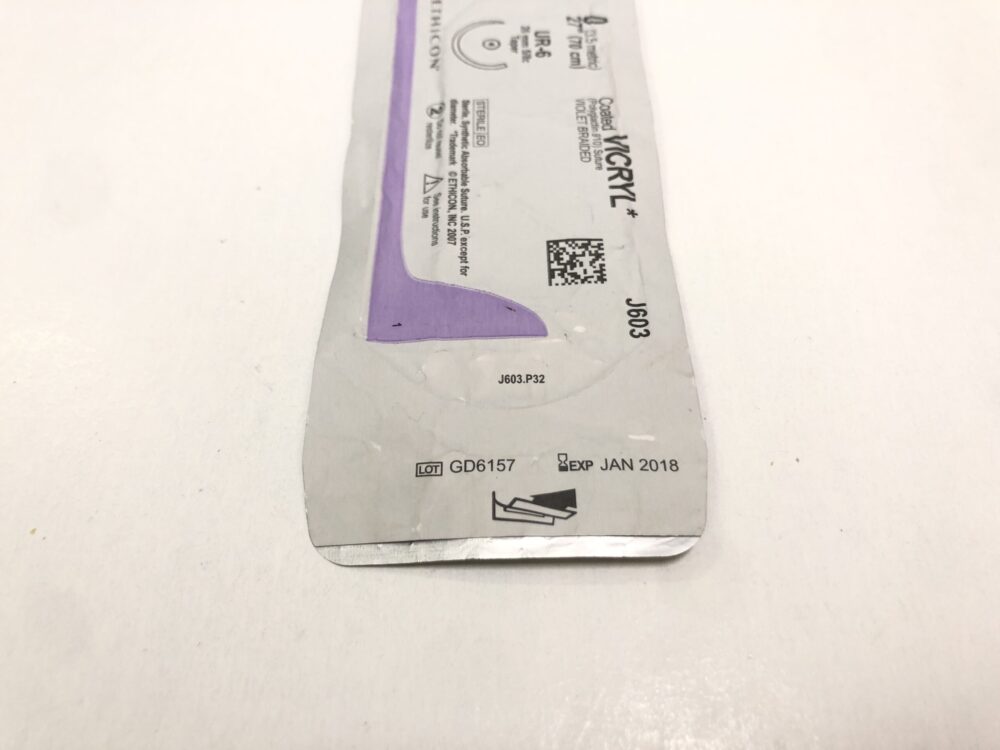 Ethicon J603 Vicryl Coated Suture Violet Braided 0 27″ UR-6 26mm Taper ...