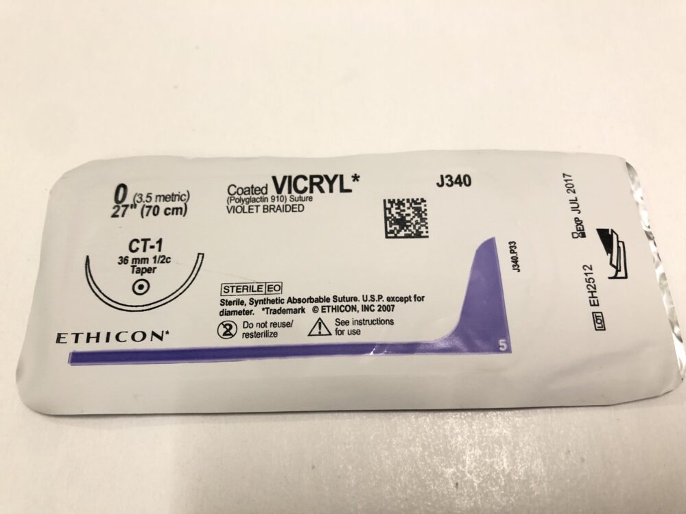 Ethicon J340 Vicryl Coated Suture Violet Braided 0 27″ CT-1 36mm Taper (X) - GB TECH USA