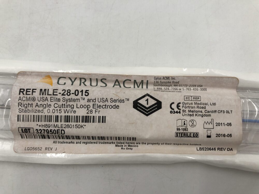 Gyrus MLE-28-015 Right Angle Cutting Loop Electrode 0.015 Wire 28Fr (X ...