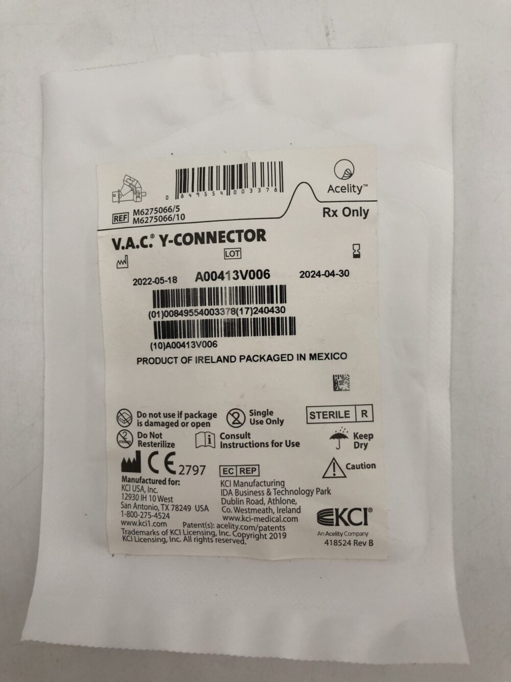 KCI M6275066/5 Acelity V.A.C. Y-Connector – GB TECH USA