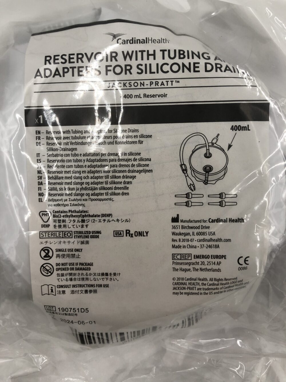 Cardinal Health SU130-475 Jackson-Pratt Reservoir with Tubing and ...