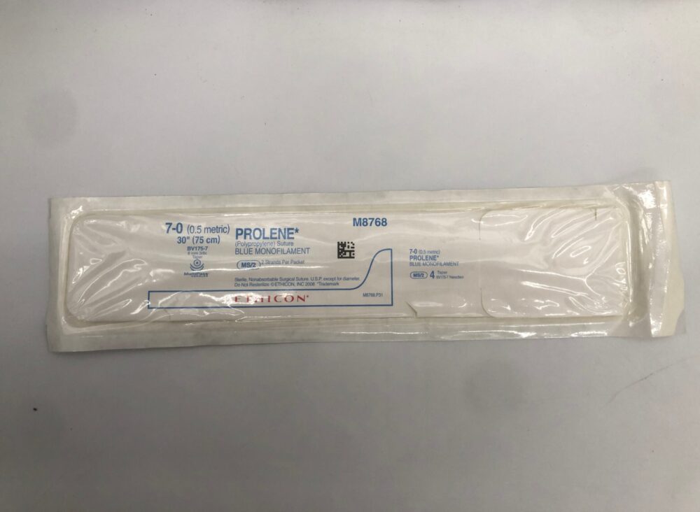 ETHICON M8768 Prolene Suture Blue Monofilament 7-0, 30″ BV175-7 8mm ...