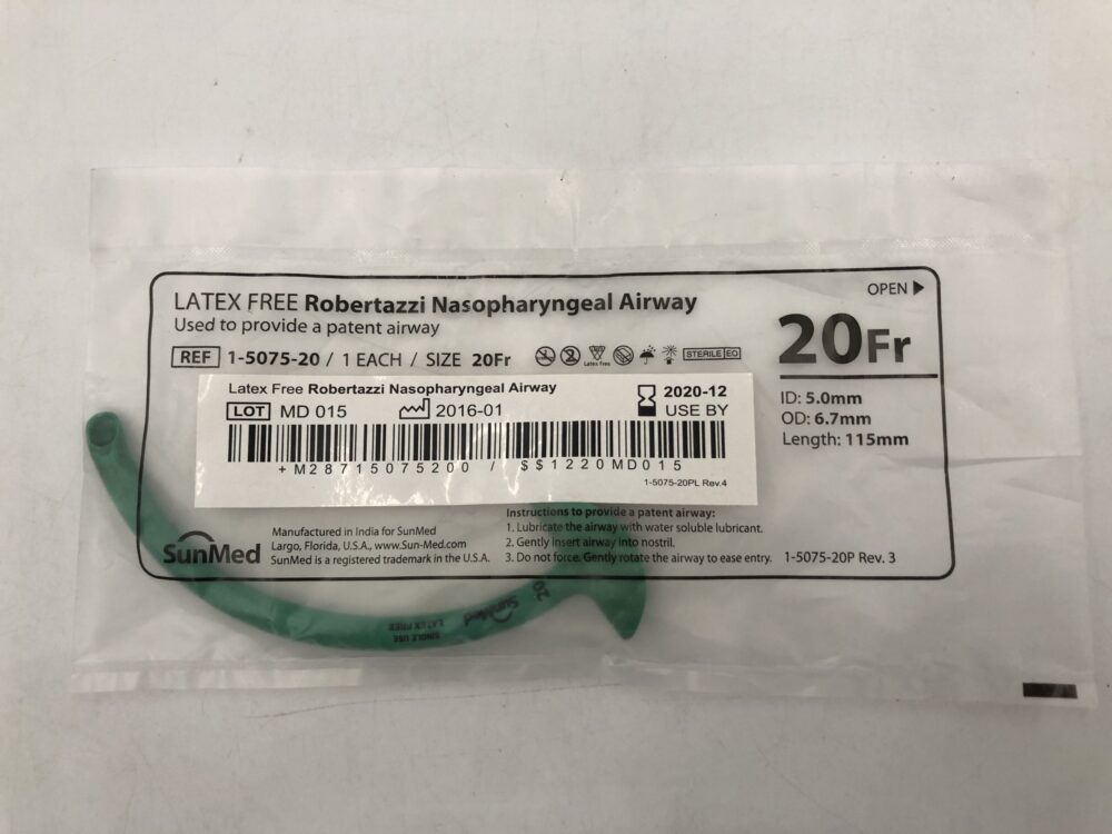 SunMed 1-5075-20 Latex Free Robertazzi Nasopharyngeal Airway 20Fr (X ...
