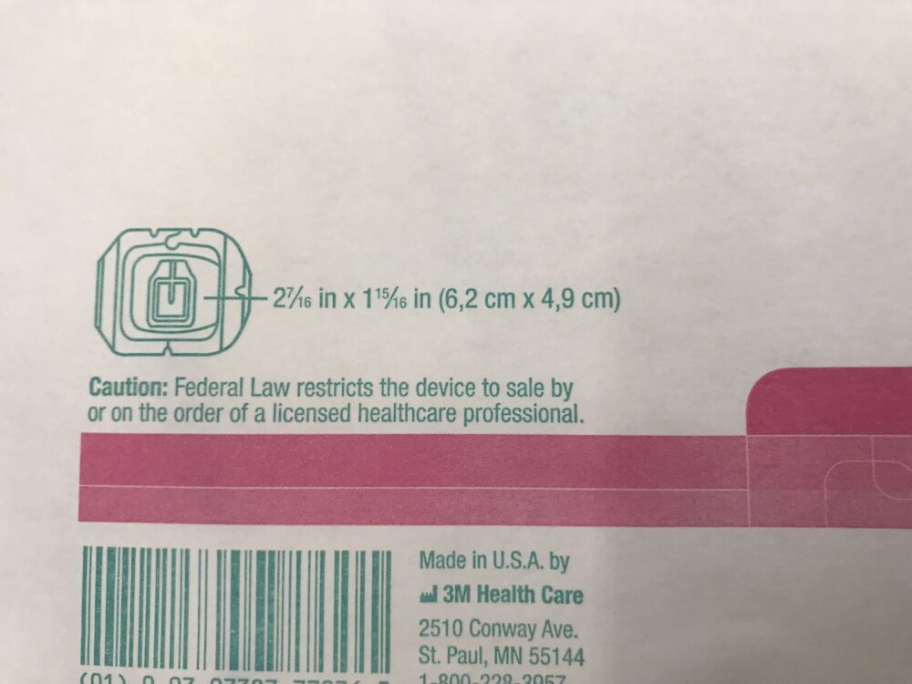 3M 1665 Tegaderm CHG Chlorhexidine Gluconate I.V. Port Dressing 4 3/4in ...