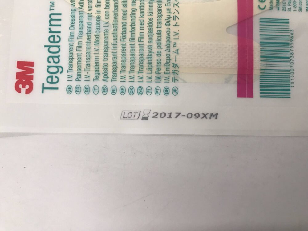 3M 1655 Tegaderm I.V. Transparent Film Dressing with Border 3 1/2in x 4 ...