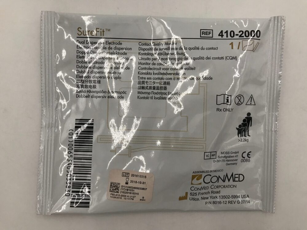 CONMED 410-2000 SureFit Dual Dispersive Electrode (X) – GB TECH USA