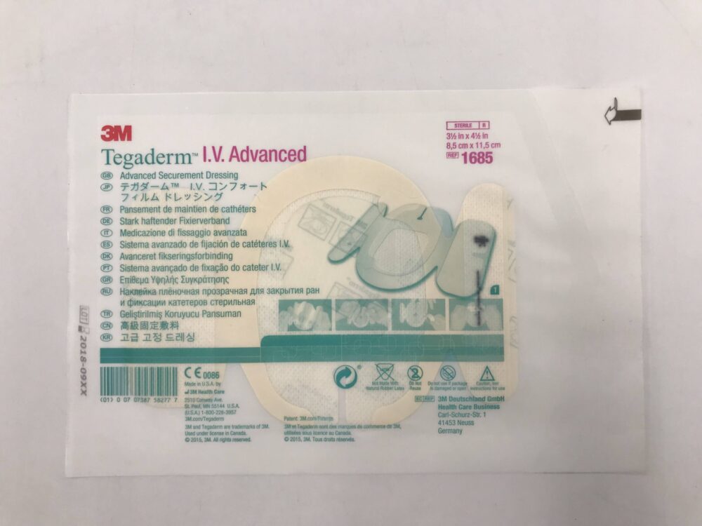 3M 1685 Tegaderm I.V. Advanced Securement Dressing 3 1/2in x 4 1/2in (X ...