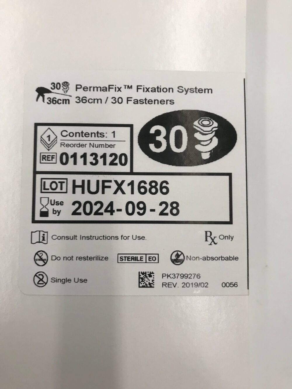 BARD 0113120 PermaFix Fixation System 5mm/36cm 30 Fasteners - GB TECH USA