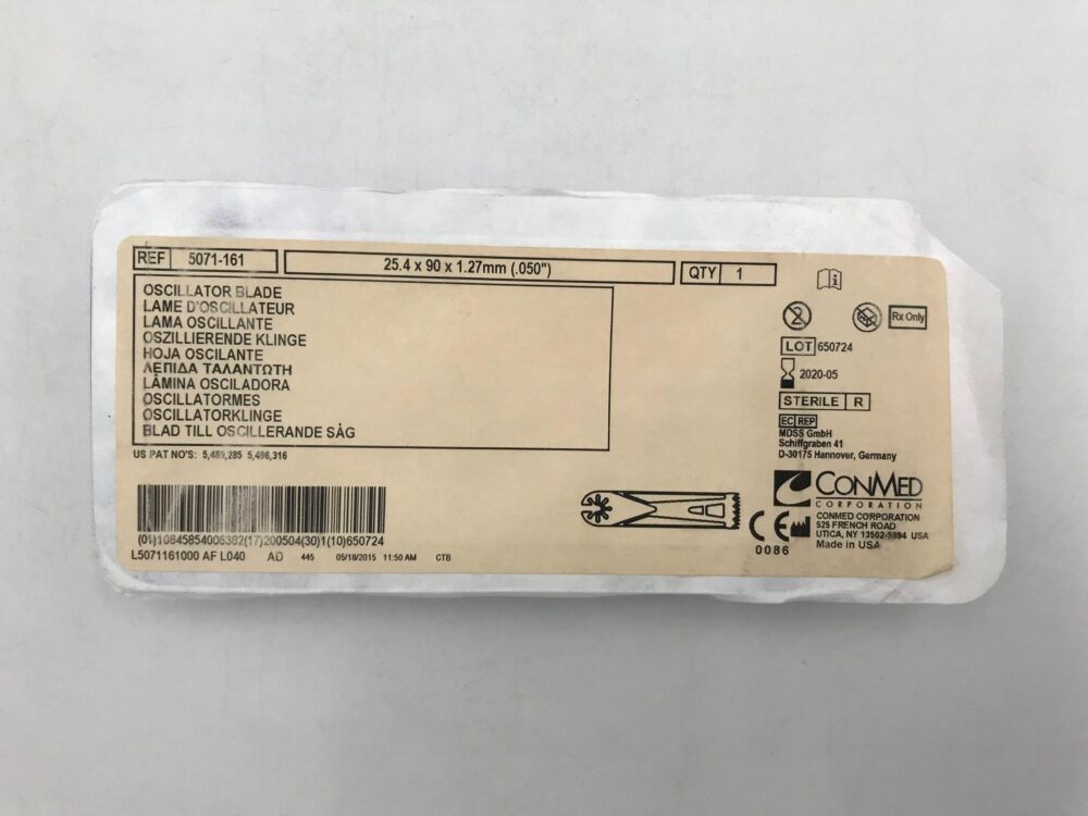 CONMED 5071-161 Oscillator Blade 25.4 x 90 x 1.27mm (X) – GB TECH USA
