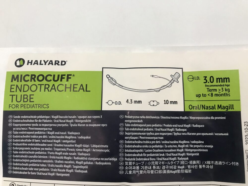 HALYARD 35111 Microcuff Endotracheal Tube for Pediatrics Oral/Nasal ...