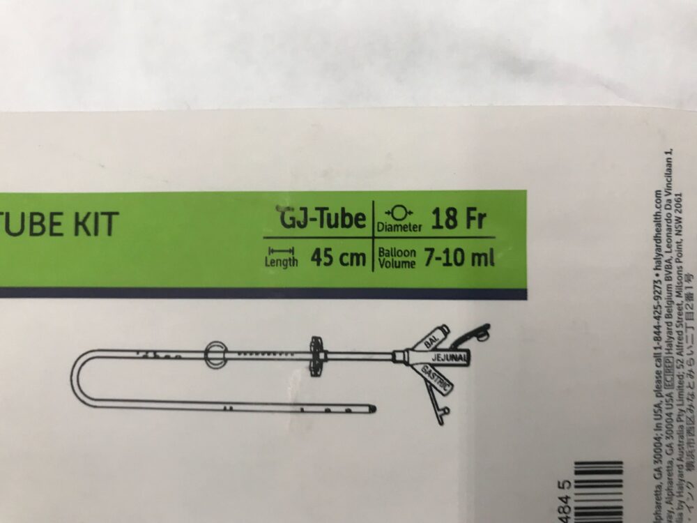Halyard 0250-18 Mic* Gastric-Jejunal Feeding Tube Kit GJ-Tube 18Fr (X ...
