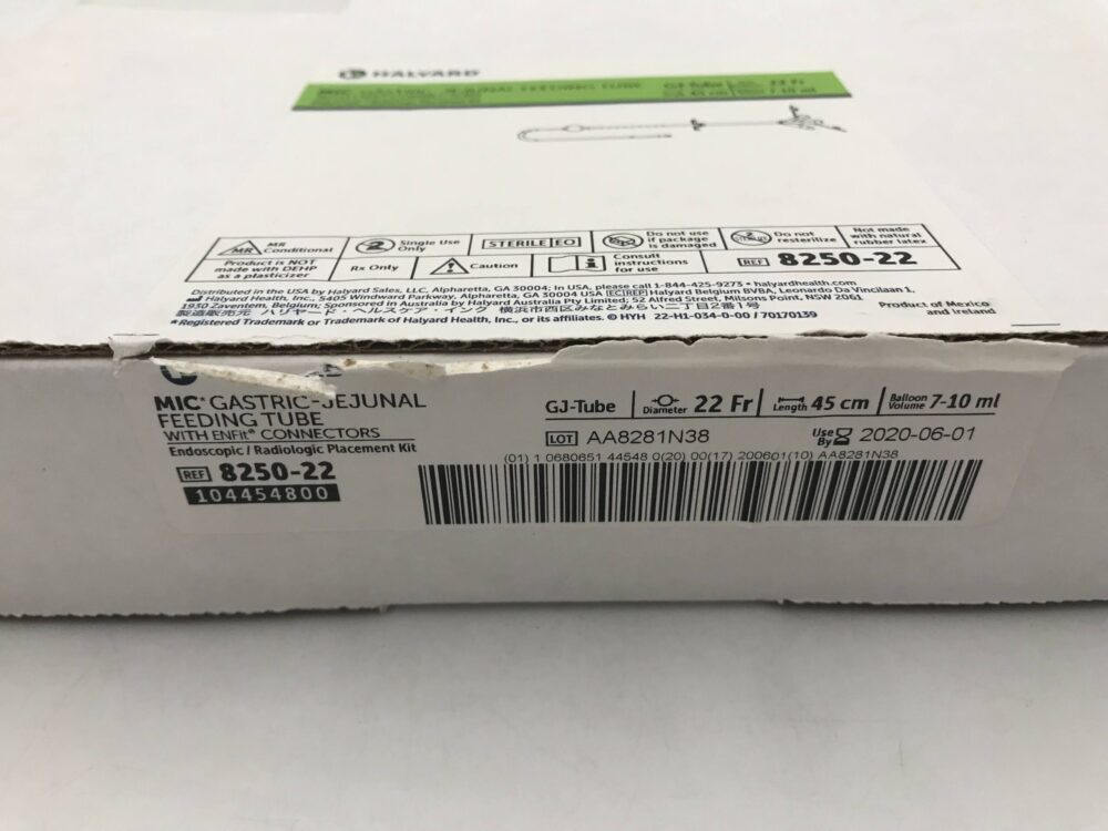 HALYARD 8250-22 Mic* Gastric-Jejunal Feeding Tube GJ-Tube 22Fr W/ENFit Connectors (X) - GB TECH USA