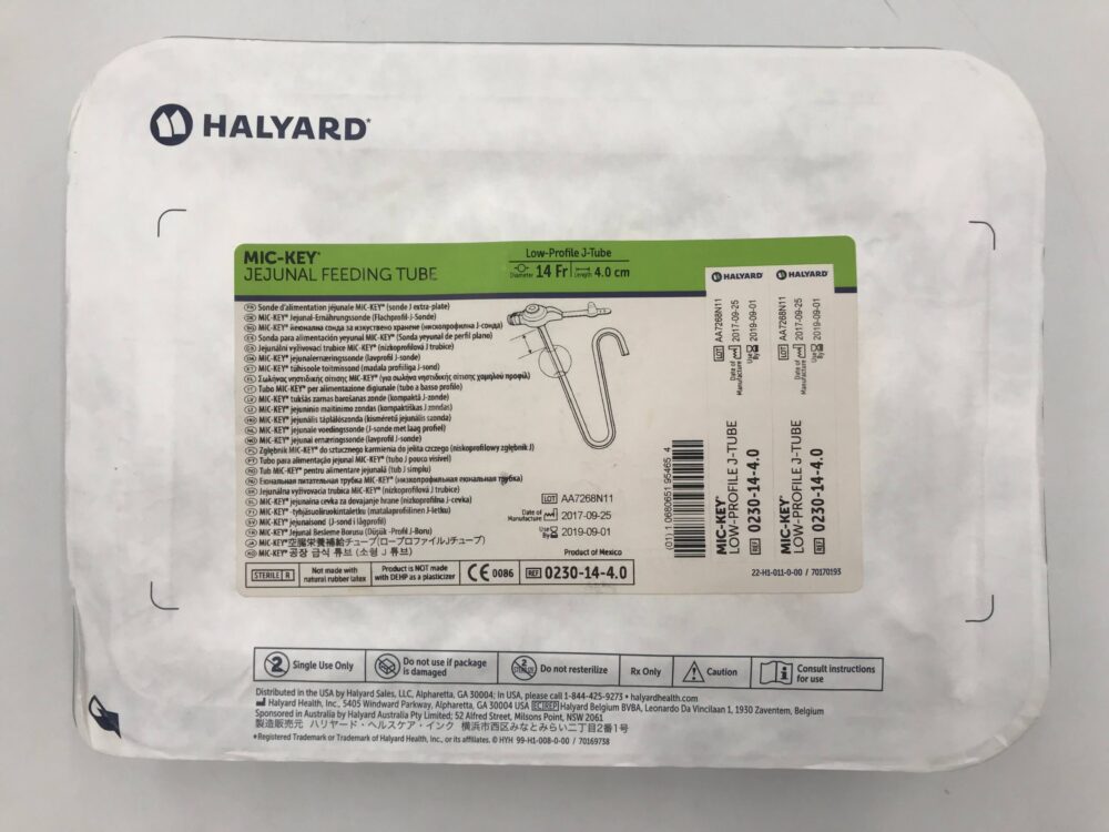 Halyard 0230-14-4.0 Mic-Key Jejunal Feeding Tube Low-Profile J-Tube ...