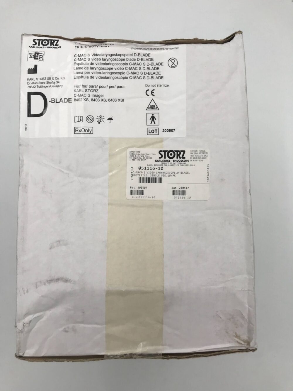 Storz 051116-10 C-MAC S Video Laryngoscope Blade D-Blade (10/Box) – GB ...