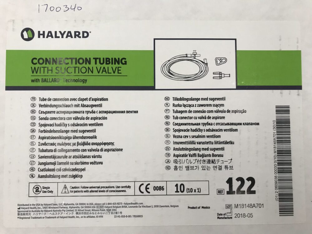 Halyard 122 Connecting Tubing with Suction Valve with Ballard ...
