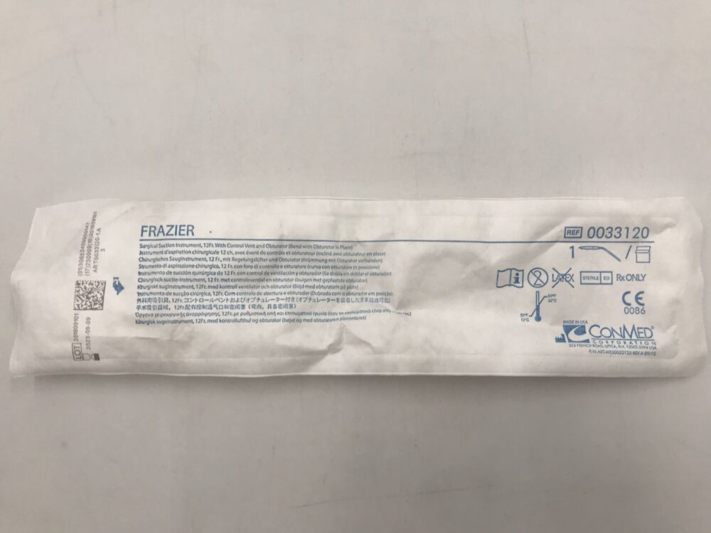 Conmed 0033120 Frazier Surgical Suction Instrument 12Fr with Control ...