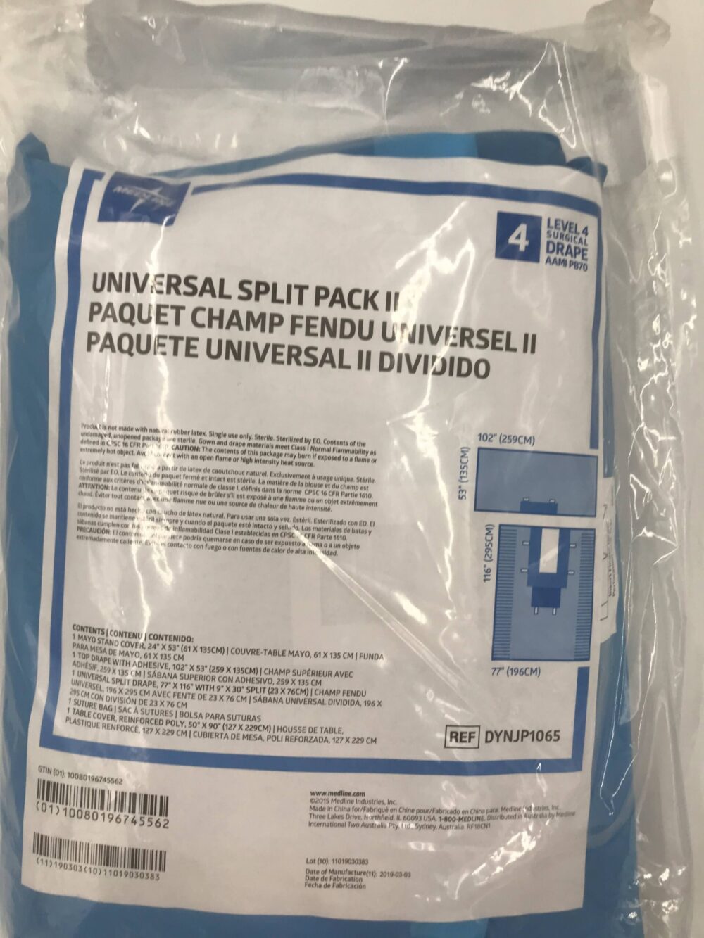 MEDLIN DYNJP1065 Universal Split Pack II 53″ x 102″ / 116″ x 77″ – GB ...
